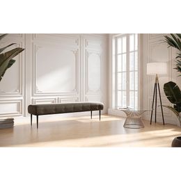 OTTO home 3-Sitzer &raquo;Amber&laquo; mit Knopfheftung,in verschieden Stoffarten grau 100% Polyester B/H/T: 159cm x 52cm x 54cm, Luxus-Microfaser Vintageoptik