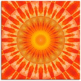 Artland Wandbild &raquo;Mandala Sonnenuntergang&laquo; klassische Fantasie 1 Stk. tlg. als Leinwandbild, Poster in verschied. Gr&ouml;&szlig;en orange Leinwand B/H/T: 70cm x 70cm, 