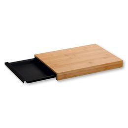 Kesper Schneidebrett mit Auffangschale beige Bambus, Kunststoff B/H/L: 24,3cm x 3,5cm x 34cm