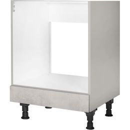 Nobilia Herdumbauschrank &raquo;"Riva", vormontiert, mit h&ouml;henverstellbaren Sockelf&uuml;&szlig;en,&laquo; mit Backofenschublade, Breite 60 cm grau B/H/T: 60cm x 87cm x 