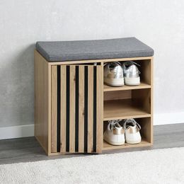 Kesper Schuhbank &raquo;Schuhschrank mit Sitzkissen&laquo; grifflos, Sitzkissen abnehmbar und waschbar braun FSC -zertifizierter Holzwerkstoff B/H/T: 56cm x 48cm 