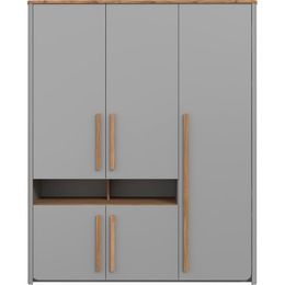 FORTE Kleiderschrank &raquo;Surfino&laquo; mit 2 offenen F&auml;chern grau FSC -zertifizierter Holzwerkstoff B/H/T: 158cm x 194,2cm x 58,7cm
