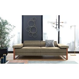 W.Schillig 2,5-Sitzer &raquo;finn&laquo; German Design Award 2016, Fu&szlig;gestell Nussbaum natur, Breite 230 cm schwarz Flachgewebe S22 (100% Polyester);Stoff S37 (