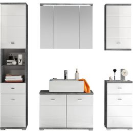 BASIC by Balculina Badm&ouml;bel-Set &raquo;Pool&laquo; 5 Stk. tlg. wei&szlig; Holzwerkstoff B/H/T: 156cmcm x 190cmcm x 30cmcm