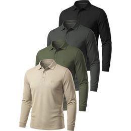 Normani 4er Set Herren Langarm Poloshirt Lyroe in Anthrazit/Schwarz/Beige/Oliv | Gr.: 4xl