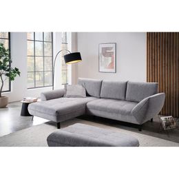 exxpo - sofa fashion Ecksofa &raquo;Bellini, Materialmix oder komplett Struktur, Breite 268cm, bequem&laquo; bequem und modern, Chenille-Struktur Bezug, L-Form 