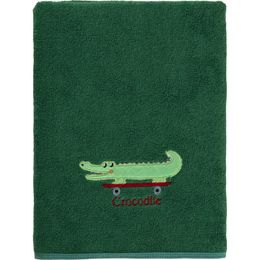 Egeria Duschtuch &raquo;Crocodile&laquo; mit Kokodil Applikation gr&uuml;n Frottier, Baumwolle B/L: 70cmx130cm, 1 Stk., Frottier