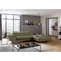 W.Schillig Ecksofa &raquo;piedroo, Designsofa mit tollem Sitzkomfort, L-Form&laquo; Kopfteilverstellung, wahlweise mit Sitztiefenverstellung, Breite 303cm gr&uuml;n 
