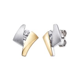 Bruno Banani Damen Paar Ohrstecker &raquo;Schmuck Geschenk Silber 925 Ohrschmuck Ohrringe Stein&laquo; mit Zirkonia (synth.) gold Silber 925 (Sterlingsilber)