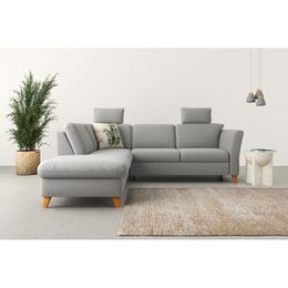 Home Affaire Ecksofa &raquo;Trelleborg L-Form&laquo; Federkern-Polsterung, wahlweise mit Schlaffunktion und Stauraum grau 100% Polyester B/H/T: 252cm x 86cm x 