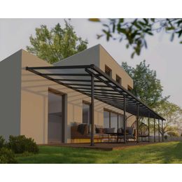 Terrassendach &raquo;Feria Alu Terrassen&uuml;berdachung&laquo; einfache DIY Montage grau Aluminium, Polycarbonat (PC) B/H/T: 1.276cm x 305cm x 294cm