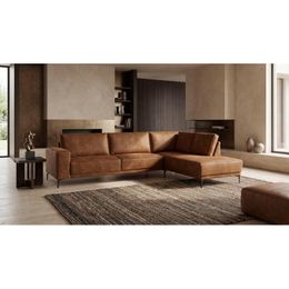 OTTO home Ecksofa &raquo;OLAND Luxus-Microfaser L-Form, B: 289 cm, Skandi-Design&laquo; Struktur, Flachgewebe, Luxus-Microfaser, Boucle braun Struktur weich (100%