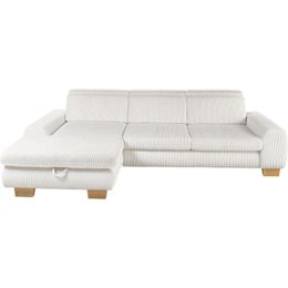 set one by Musterring Ecksofa &raquo;SO 3400 Sitzh&ouml;he 47cm oder 49cm, Sitztiefe verstellbar, B/T: 307/195cm&laquo; whlw. mit Funktion, Kaltschaum, in Cord, rose, 