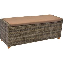 Merxx Gartenbank &raquo;Toskana&laquo; 3-sitzig inkl. Sitzkissen, ohne R&uuml;ckenlehne, BxTxH: 136x47x42 cm beige Aluminium, FSC -zertifiziertes Massivholz, 