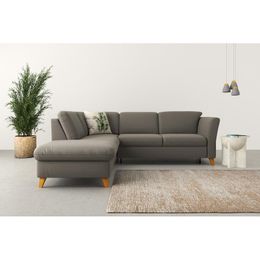 Home Affaire Ecksofa &raquo;Trelleborg L-Form&laquo; Federkern-Polsterung, wahlweise mit Schlaffunktion und Stauraum braun 100% Polyester B/H/T: 252cm x 86cm x 