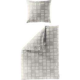 Bierbaum Bettw&auml;sche &raquo;3063&laquo; 2 Stk. Mako-Satin, 100 % Baumwolle, pflegeleicht grau Mako-Satin, Obermaterial: 100% Baumwolle B/L: 135cm x 200cm, 1 Stk., 