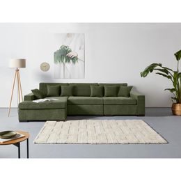 Home Affaire Ottomane &raquo;Skara L-Form&laquo; Lounge-Sofa mit Federkernpolsterung, in vielen Bezugsvarianten gr&uuml;n 100% Polyester B/H/T: 310cm x 86cm x 100cm, 