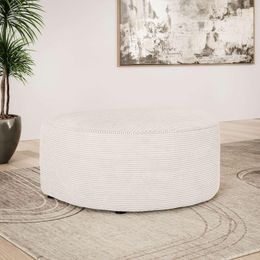 OTTO home Polsterhocker &raquo;ADELLA passed zur Serie, Ma&szlig;e B/T/H: 92/69/43 cm&laquo; Hocker mit Wellenunterfederung, runde Form, auch in Cord beige 100% 