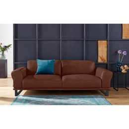 W.Schillig 2,5-Sitzer &raquo;montanaa&laquo; mit Metallkufen in Schwarz pulverbeschichtet, Breite 232 cm braun B/H/T: 232cm x 78cm x 94cm, Longlife Xtra-Leder Z69