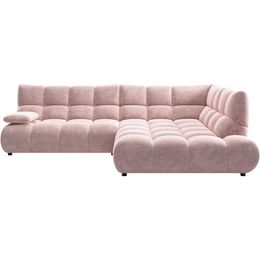Home Affaire Ecksofa &raquo;Cozy Bubble, mit klappbarer Armlehne, Breite 289 cm&laquo; mit eleganter Steppung, Rundumbezug & weicher Polsterung rosa 100% 