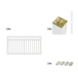 Plus Gartenzaun &raquo;Linea&laquo; H&ouml;he: 80 cm, Gesamtl&auml;nge: 4,78 bis 23,62 m, zum Einbetonieren wei&szlig; Massivholz, Stahl H/L: 80cm x 22,05m, Pfosten: 15 Stk.