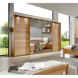 Wiemann Schwebet&uuml;renschrank &raquo;Kufstein&laquo; mit Spiegelt&uuml;r braun Holz teilmassiv B/H/T: 330cm x 217cm x 67cm