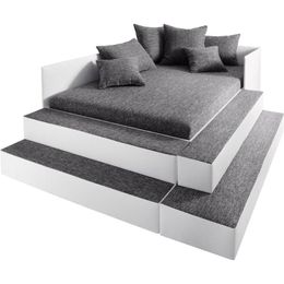 Maintal Polsterbett Spielwiese oder Schlafplatz grau Liegefl&auml;che L&auml;nge B: 200cm x 140cm, Struktur, H&ouml;he Bett: 72cm, Festpolsterung