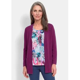 GOLDNER Elegante Strickjacke mit Kaschmir in beere | Gr.: 46