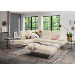 W.Schillig Ecksofa &raquo;broadway, Designsofa, mit tollem Sitzkomfort, L-Form&laquo; Sitztiefenverstellung, Kopfteil- & Seitenteilverstellung, Breite 284cm grau 