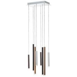 Brilliant Pendelleuchte &raquo;Cembalo&laquo; LED-Modul 1 Stk. Warmwei&szlig; LED H&auml;ngelampe 8flg braun/Kaffee braun 8, H: 180cm, 1 Stk.