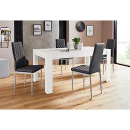 OTTO home Essgruppe &raquo;Lynn160/Brooke&laquo; Set, 5 Stk. tlg. Tisch mit 4 St&uuml;hlen schwarz-wei&szlig; B/H/T: 160cm