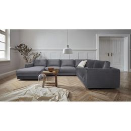OTTO home Wohnlandschaft &raquo;Hobro U-Form&laquo; in 3 Bezugsqualit&auml;ten in vielen Farben grau Luxus-Microfaser Lederoptik (100% Polyester;Struktur grob (100% 