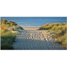Artland Wandbild &raquo;Strandaufgang&laquo; Strand 1 Stk. tlg. als Alubild, Leinwandbild in verschied. Gr&ouml;&szlig;en gr&uuml;n B/H/T: 60cm x 30cm, Alu-Dibond-Druck Strand, 1 Stk.
