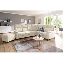 OTTO home Ecksofa &raquo;Boccaccio L-Form&laquo; mit Federkern, incl. Kopfteilverstellung, wahlweise Schlaffunktion beige Struktur weich (90% Polyester / 10% 