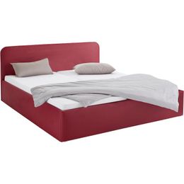 Westfalia Schlafkomfort Polsterbett inkl. Bettkasten bei Ausf&uuml;hrung mit Matratze rot Bezug Bett: wahlweise Microfaser (100% Polyester), Strukturstoff (77% Polyester, 23% 