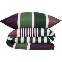 Schiesser Bettw&auml;sche &raquo;Smarell aus weicher Baumwolle mit klassischen Blockstreifen&laquo; 2 Stk. Made in Green gr&uuml;n Renforc&eacute;, Obermaterial: 100% Baumwolle B/L: 135cm x