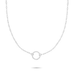 Tamaris Damen Charm-Kette &raquo;Schmuck Geschenk Edelstahl Charm Halskette The Lip Chain&laquo; silber Edelstahl, L: 45 B: 0,5mm