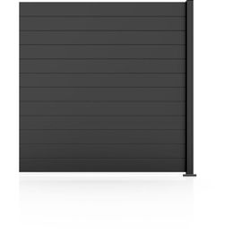 STAKET PRO Gartenzaun &raquo;Anbauzaun Paneel 150&laquo; LxH: 184,2x187 cm, 1 Element &aacute; 180 cm Breite schwarz Aluminium H/L: 180cm x 1,84m, Pfosten: 1 Stk.