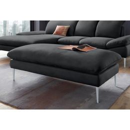W.Schillig Hocker &raquo;enjoy&MORE&laquo; F&uuml;&szlig;e silber matt, Breite 151 cm schwarz Chenille-Flachgewebe R66 (85% Polyester, 15% Nylon);Longlife Xtra-Leder Z59: 