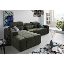 DOMO collection Ecksofa &raquo;BRANDON 289x177x80 cm, whlw. mit Sitztiefenverstellung, L-Form&laquo; mit Kopfteilverstellung, wahlweise Sitztiefenverstellung, L-