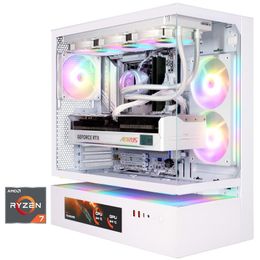 Cougar Gaming-PC &raquo;CFV235 Vision WT 8063 AMD Ryzen 7 9700X 32GB DDR5 2TB SSD RTX 5080&laquo; Windows 11, DDR5 RAM, Wasserk&uuml;hlung wei&szlig; Wi-Fi 7 & Bluetooth 5.4; 4x 