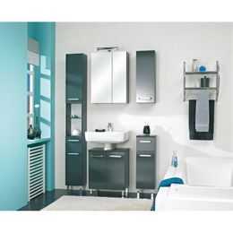 Badm&ouml;bel-Set &raquo;Quickset 311 5-teilig, Waschbeckenunterschrank und LED-Spiegelschrank&laquo; Set, 5 Stk. tlg. schwarz Holzwerkstoff B/H/T: 100cmcm x 33cmcm