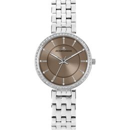 Jacques Lemans Damen Quarzuhr &raquo;Milano&laquo; Armbanduhr, Damenuhr, Edelstahlarmband, analog braun Einheitsgr&ouml;&szlig;e