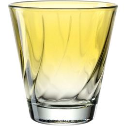 Leonardo Gl&auml;ser-Set &raquo;Trinkglas, TWIST, 215 ml, 4er-Set&laquo; Whiskybecher, sp&uuml;lmaschinengeeignet gelb Glas &Oslash; 8,5cm x 9cm, 215ml, 4 Stk.