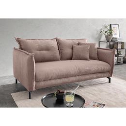 Home Affaire Ecksofa &raquo;Lazio modern und bequem, schmale Armlehnen, tolle Detailverarbeitung&laquo; zwei verschiedene Fu&szlig;farben w&auml;hlbar rosa 93% Polyester, 7%