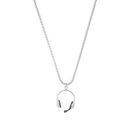 s.Oliver Herren s.Oliver Kette mit Anh&auml;nger &raquo;Kopfh&ouml;rer-Motiv&laquo; schwarz Edelstahl, L: 43 B: 1,9mm