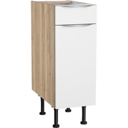 KOCHSTATION Unterschrank &raquo;KS-Aken&laquo; wei&szlig; wildeiche Nachbildung, B/H/T: 30cm x 87cm x 58,4cm