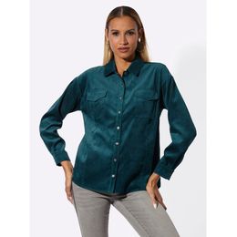 CR&Eacute;ATION L creation L Cord-Bluse in petrol | Gr.: 40