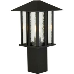 Searchlight Pollerleuchte &raquo;Venice Post - Black Metal & Water Glass&laquo; E27 1 Stk. schwarz 1, &Oslash; 23cm H: 45cm, 1 Stk.