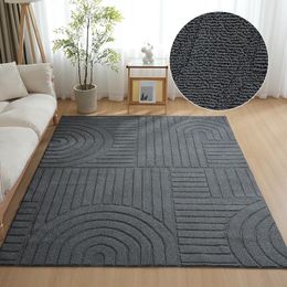 OTTO home Teppich &raquo;Neele, Boho-Design, Hoch-Tief, waschbar&laquo; rechteckig 12 mm H&ouml;he 3D Optik, Skandinavisch, Designteppich, Wohnzimmer, Schlafzimmer 